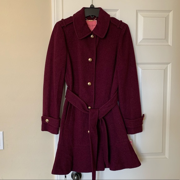 kate spade | Jackets & Coats | Kate Spade New York Belted Flare Hem ...